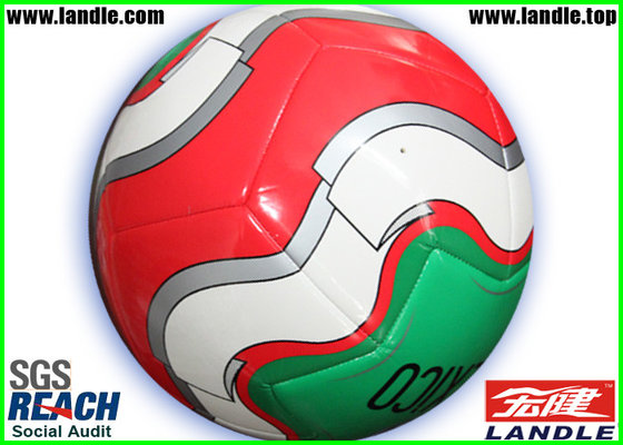 China PVC / PU / TPU Material Customized Soccer Balls , Machine Stitched Genuine Leather Soccer supplier