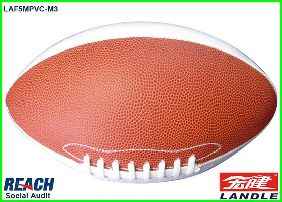 China Custom White / Brown Rubber Rugby Ball Machine Stitch for Entertainment supplier
