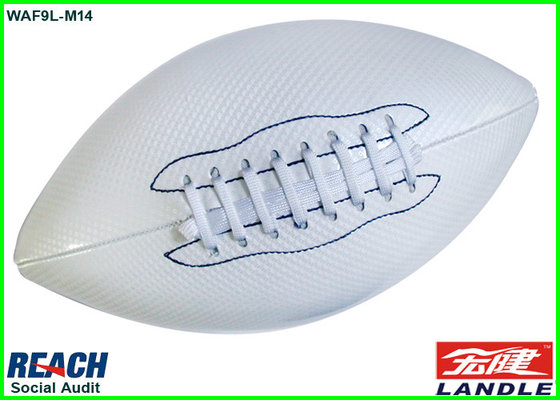 China Machine Sewn Leather American Football Balls Weighted Rugby Ball in White supplier