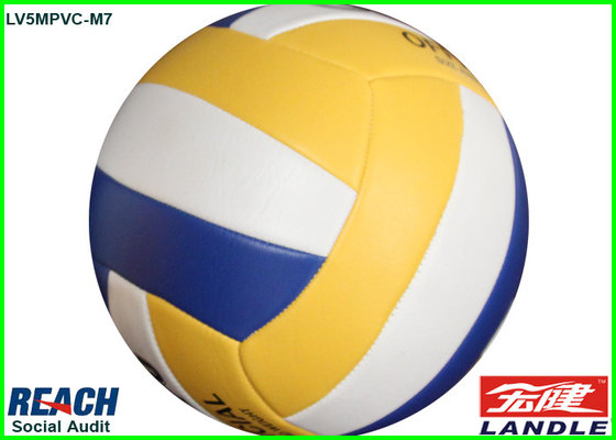 China Standard Classic Beach Volleyball Ball With Yellow / White / Blue Color supplier