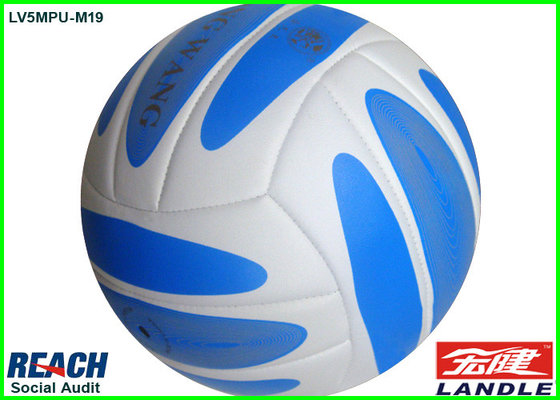 China Blue White Beach Volleyball Official Ball / Custom Printed Size 5 Sand Volleyball Ball supplier