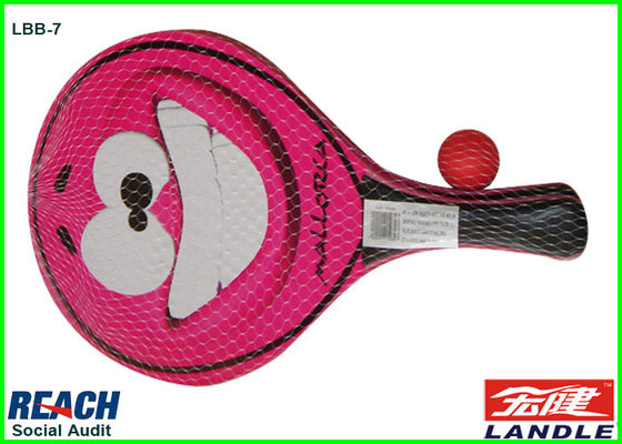 China Non Toxic Rose Beach Ball Racket For Children, Smiling Face Printed supplier