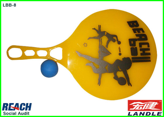 China Yellow PS Plastic Paddle Ball Racket , Transparent Or Not Transparent supplier