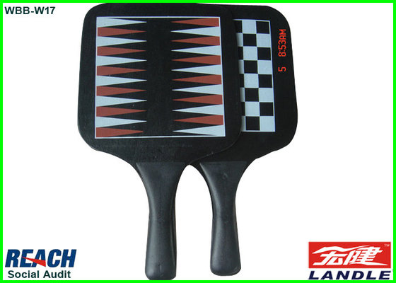 China Promotional Square Wooden Paddle Ball Rackets / Beach Bat And Ball Set supplier