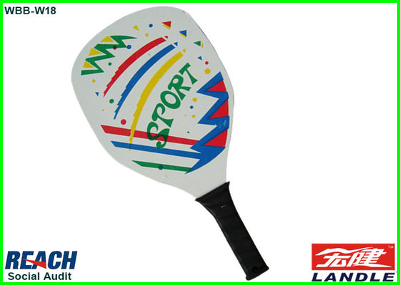 China Big Wood Beach Ball Racket / Paddle Tennis Rackets 34*20.5*0.32cm supplier