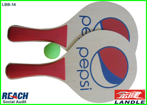 China Colourful Printing Wooden Beach Rackets For Pepsi Advertisement Promotion supplier