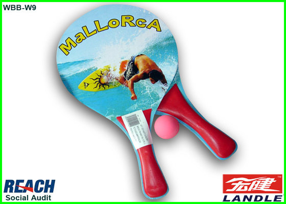 China Full Printed Wooden Beach Rackets / Sports Paddle Tennis Rackets supplier