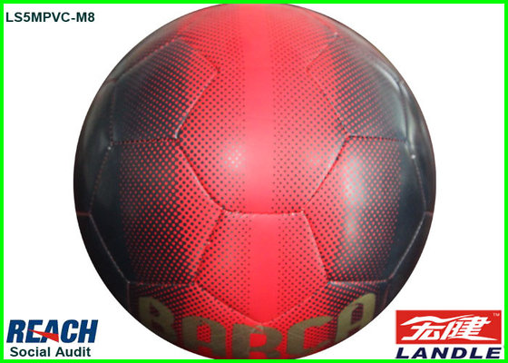 China Promotional Leather Street Soccer Ball Size 5 Football in Red and Black supplier