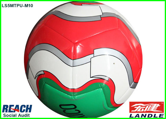 China White Red Green TPU Official Soccer Balls / Soccer Training Balls supplier