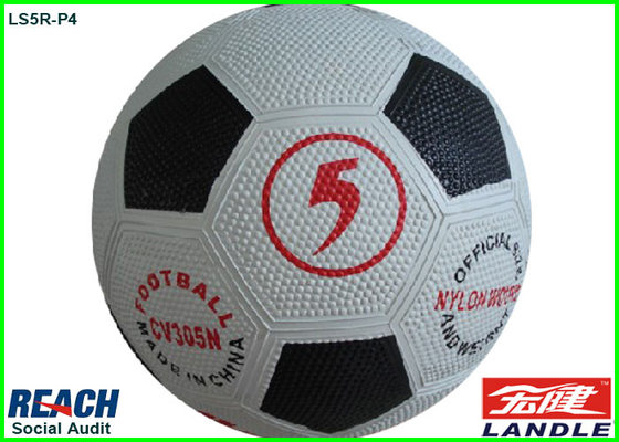 China Awesome Classic Black And White Soccer Ball With Nylon Winded Bladder supplier