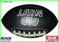 Personalised Black Cool Rugby Ball With Logo Printed For Promotion supplier