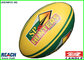 Personalized Four Panel Green Yellow Rugby Ball For Advertisment supplier