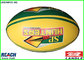 Personalized Four Panel Green Yellow Rugby Ball For Advertisment supplier