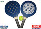 Blue Adult Size Beach Ball Racket With Holes , Wood Board And Handle supplier