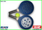 Promotional Paddle Ball Set Wooden Beach Rackets With Holes , Dark Blue supplier