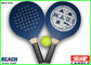 Promotional Paddle Ball Set Wooden Beach Rackets With Holes , Dark Blue supplier